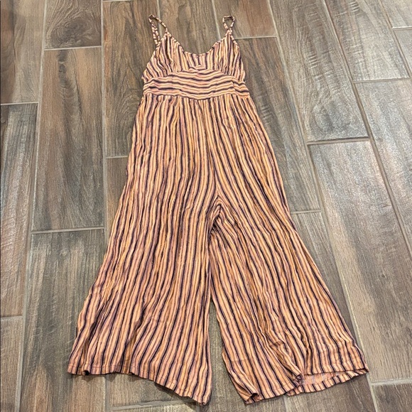 Angie | Pants & Jumpsuits | Angie Orange And Black Striped Jumpsuit ...
